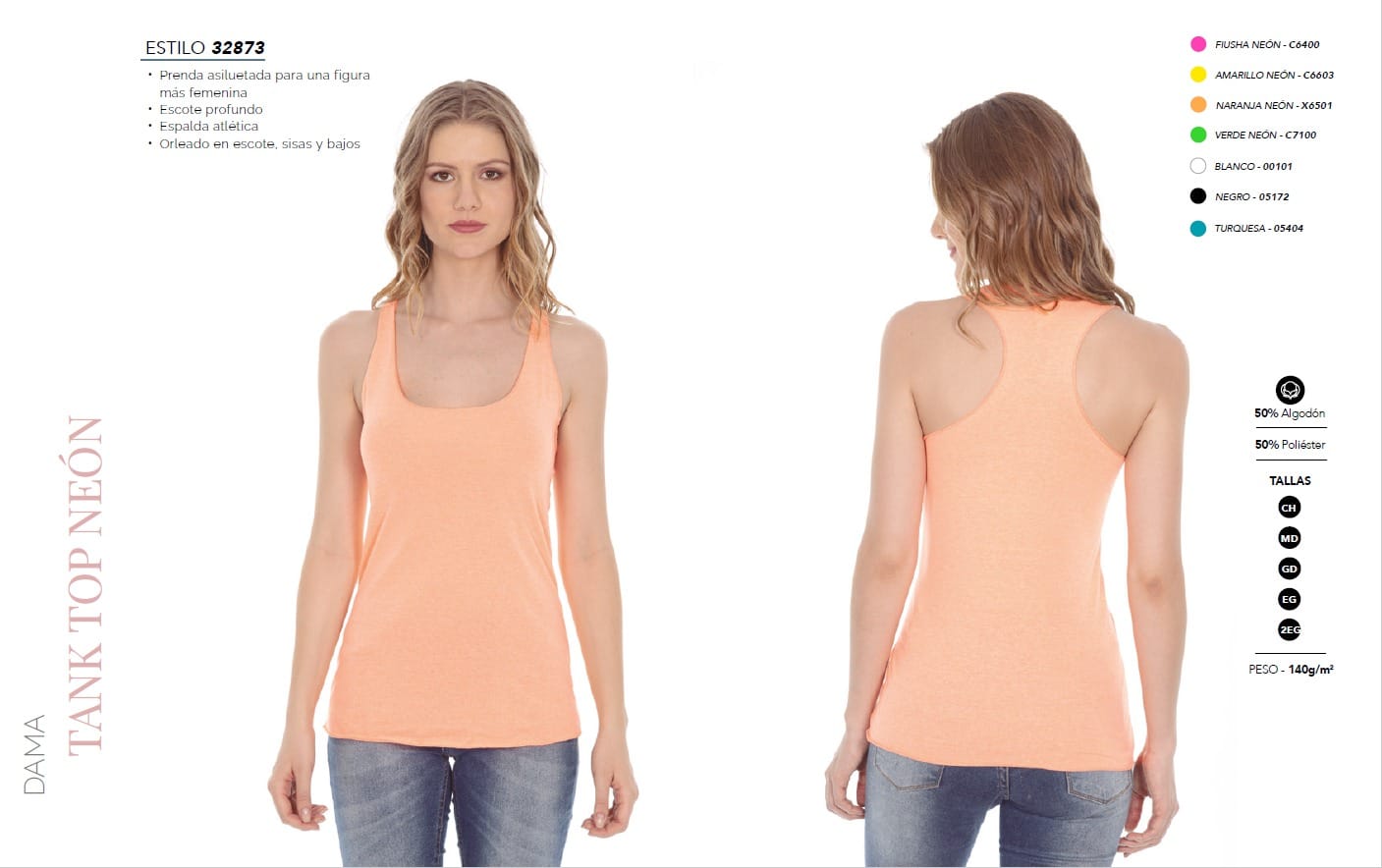 Tank Top Neón CODIGO 32873 - EFIMEX